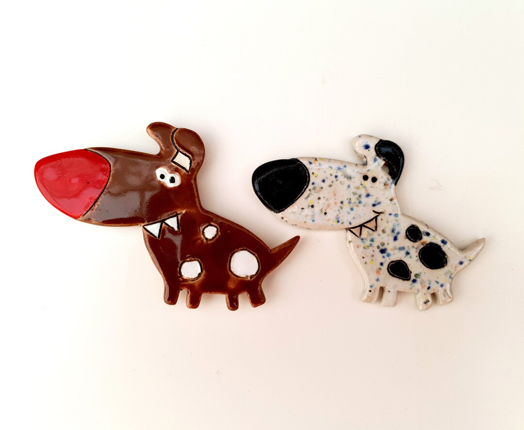 Fridge Magnet, Handmade Ceramic Magnet, Kitchen Decor, Home Decor, Dog ...