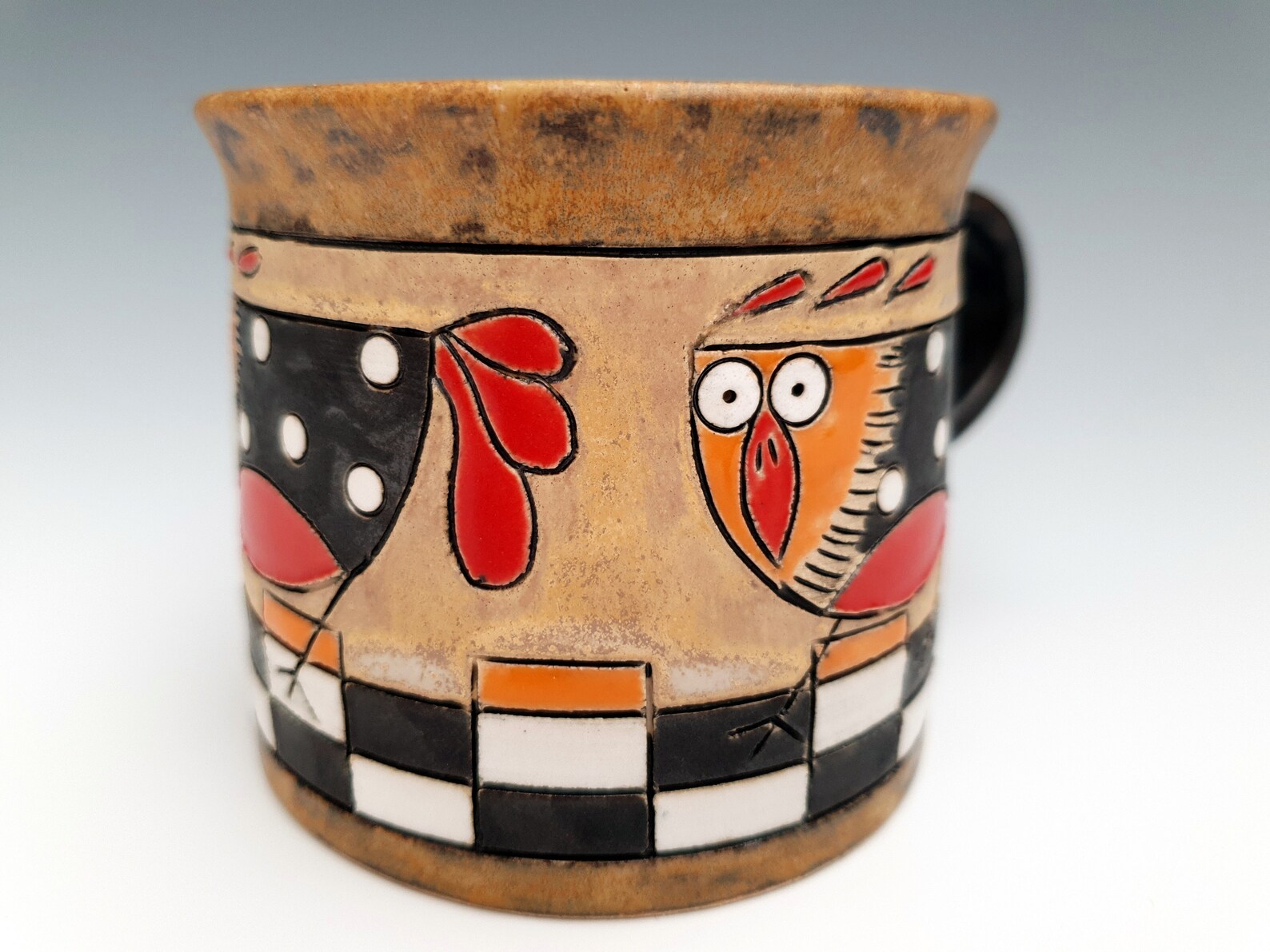 Chicken Mug Pottery Tea Cup Unique Artistic Pottery - Etsy