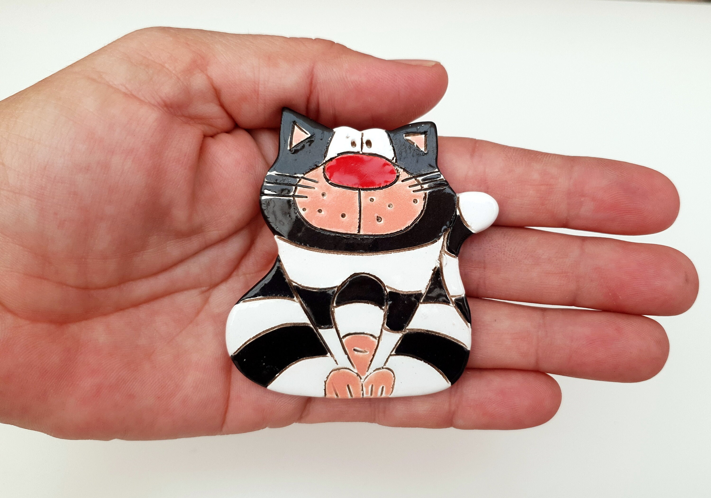 Cute magnet Ceramic magnet Cat magnet Fridge magnet | Etsy