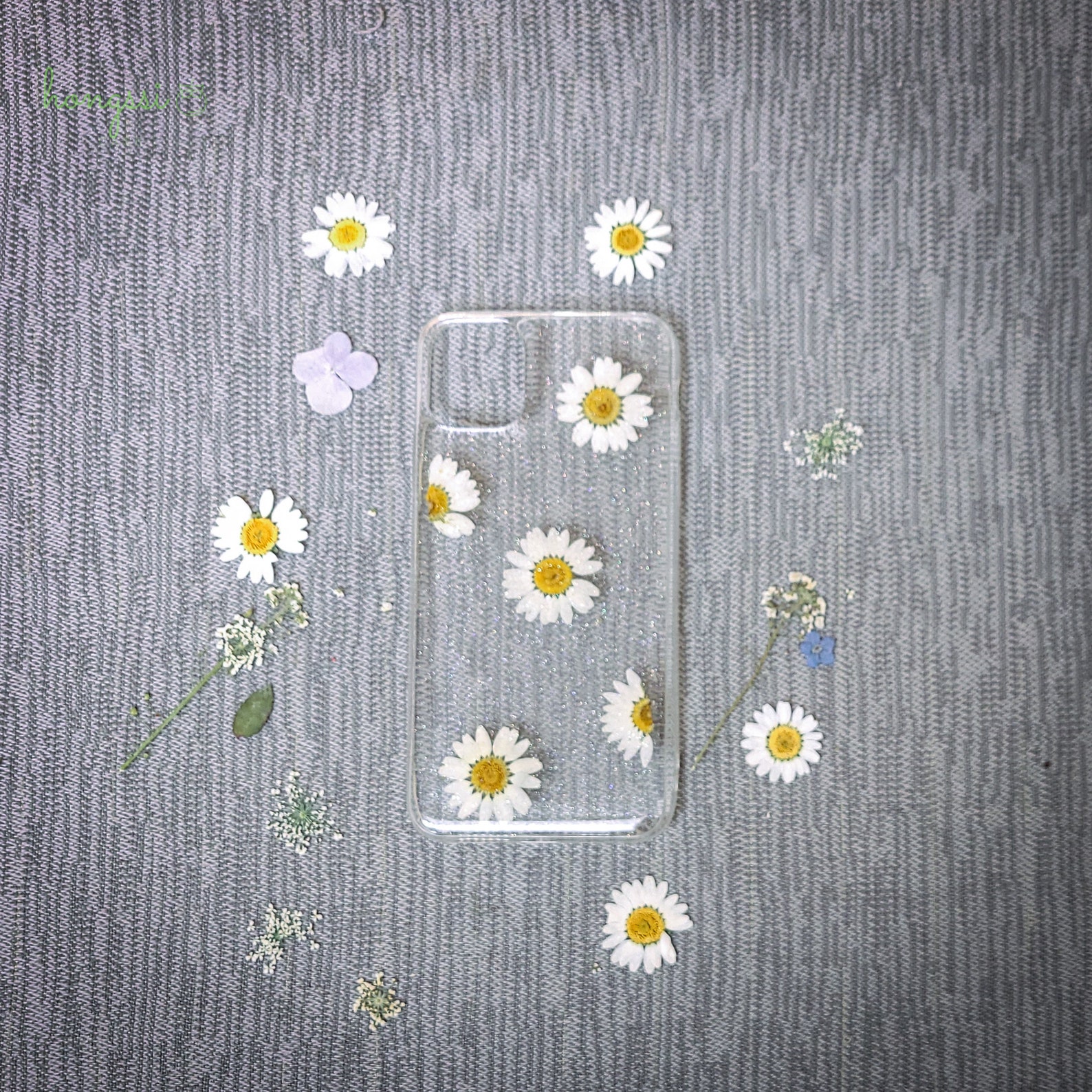 New iPhone 12 Case Handmade Real Pressed Lovely White Dried Flower ...
