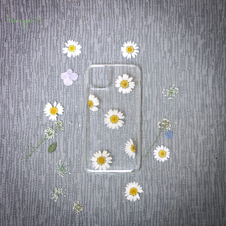 New iPhone 12 Case Handmade Real Pressed Lovely White Dried Flower ...