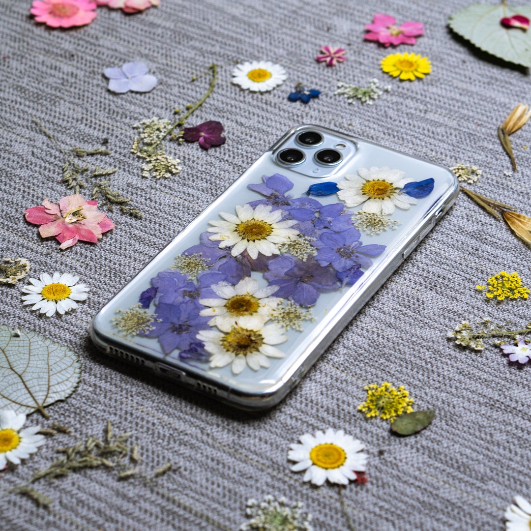 New iPhone 12 Case Handmade Real Pressed Dried Flower Purple - Etsy