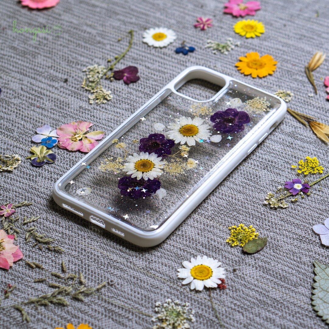 2020 iPhone 12 Case Handmade Real Pressed Dried Purple Flower iPhone 12 ...