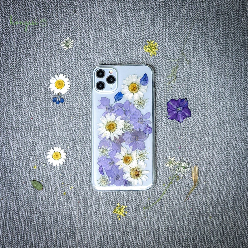 New iPhone 12 Case Handmade Real Pressed Dried Flower Purple - Etsy
