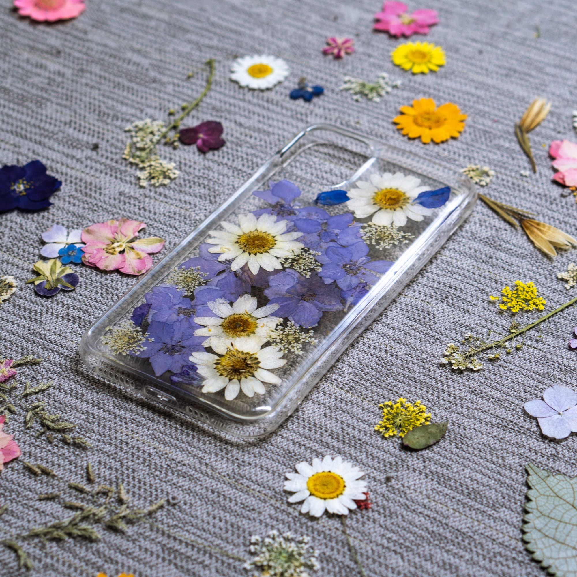New iPhone 12 Case Handmade Real Pressed Dried Flower Purple - Etsy