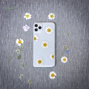New iPhone 12 Case Handmade Real Pressed Lovely White Dried Flower ...
