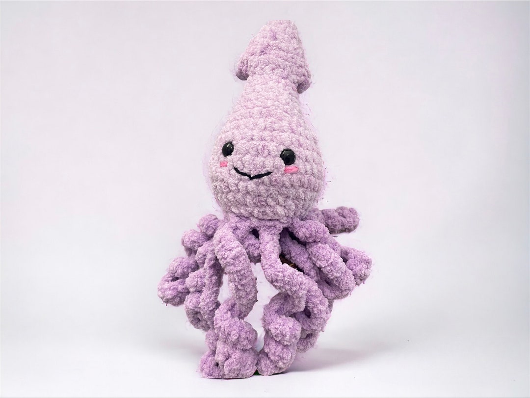 Purple Squid Plushie, Handmade Gift, Soft Stuffed Animal, Valentines ...