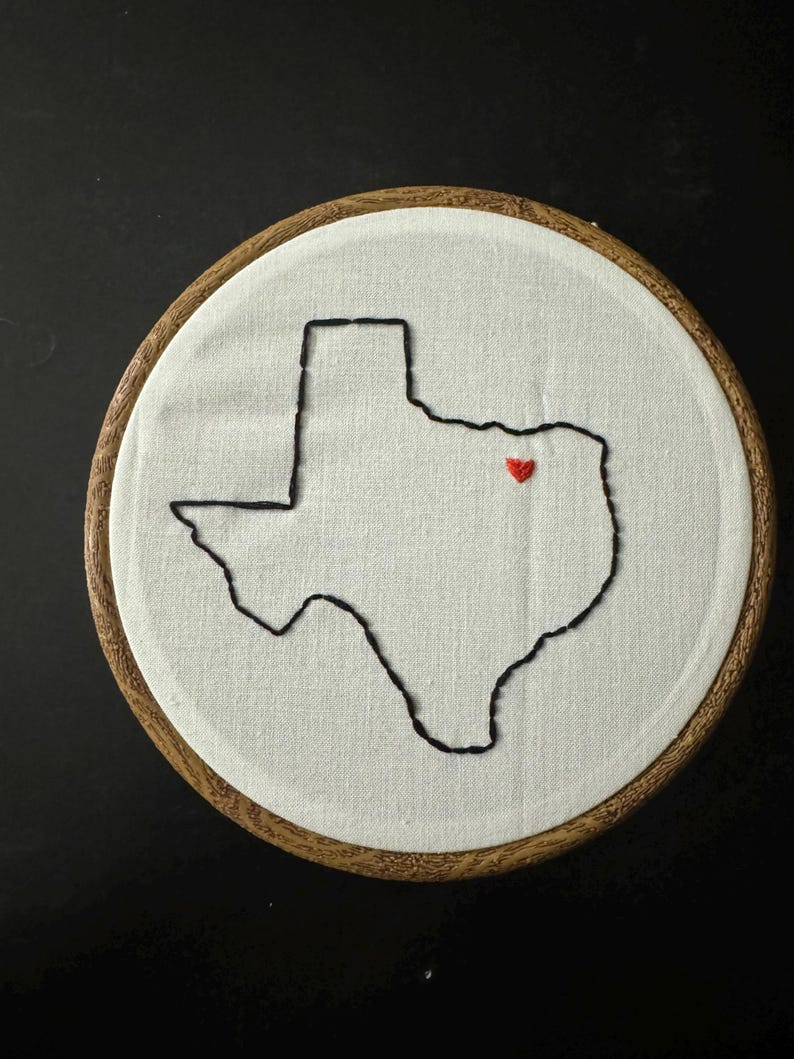 State Outline Embroidery - Etsy