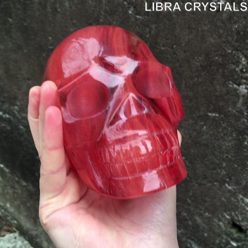 Vibrant Red Cherry Quartz Crystal Skull 4.5in - Etsy