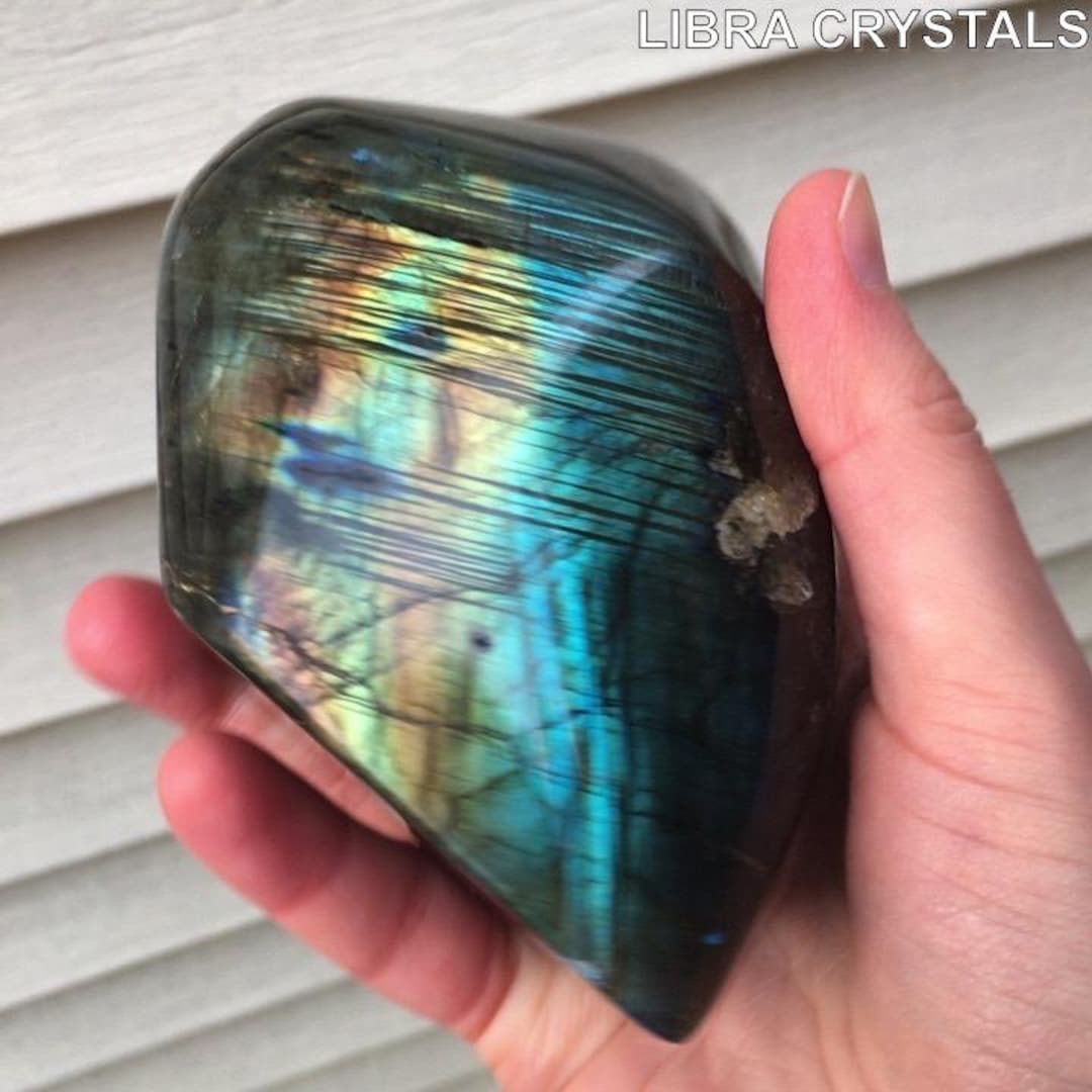 Labradorite Palm Stone Flash Polished Crystal Large Blue Green 500g - Etsy