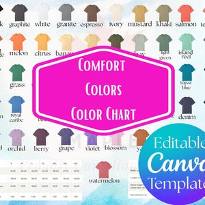 Comfort Colors Size & Color Chart | Digital Download | PNG/JPG/PDF ...