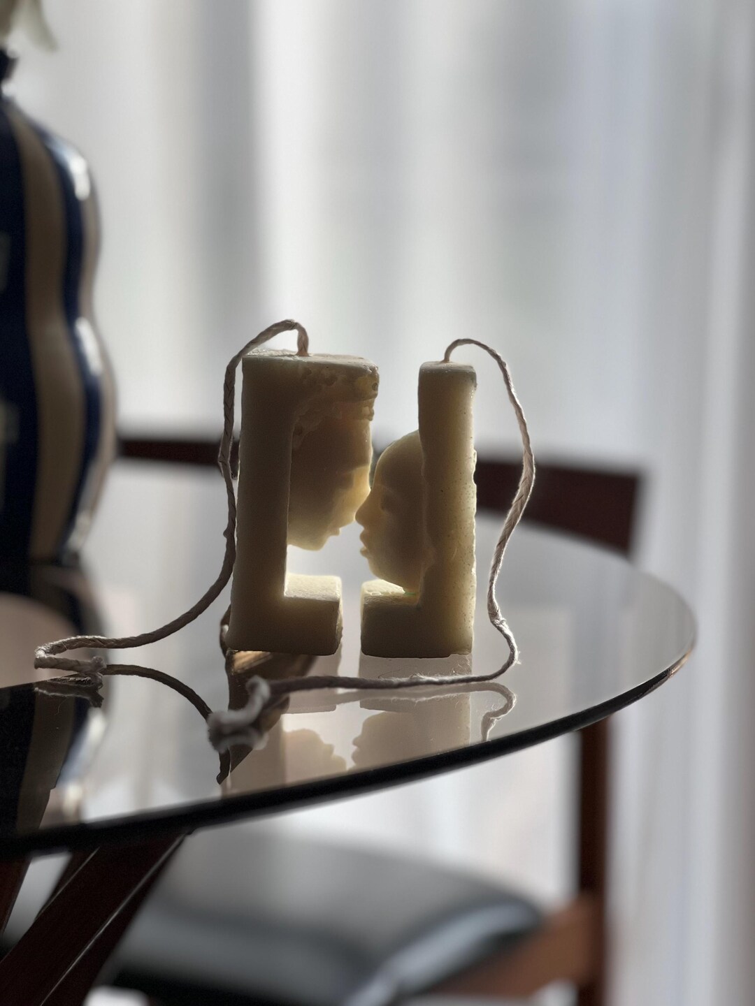 Sculptural Kissing Face Candle Set – Soy Wax Couple Candle, Romantic ...