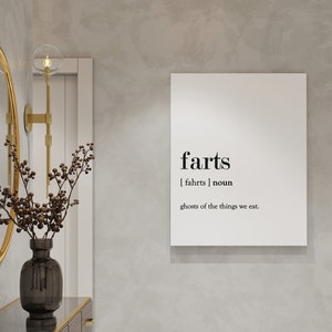 Farts Word Definition Poster Print Farts Wall Art Funny Gifts ...