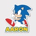 Sonic the Hedgehog Stickers, Personalized Stickers, Name Stickers ...
