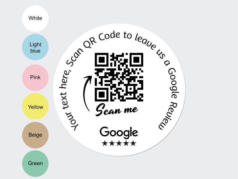 Google Review QR Code Stickers, Small Business Feedback Label - Etsy