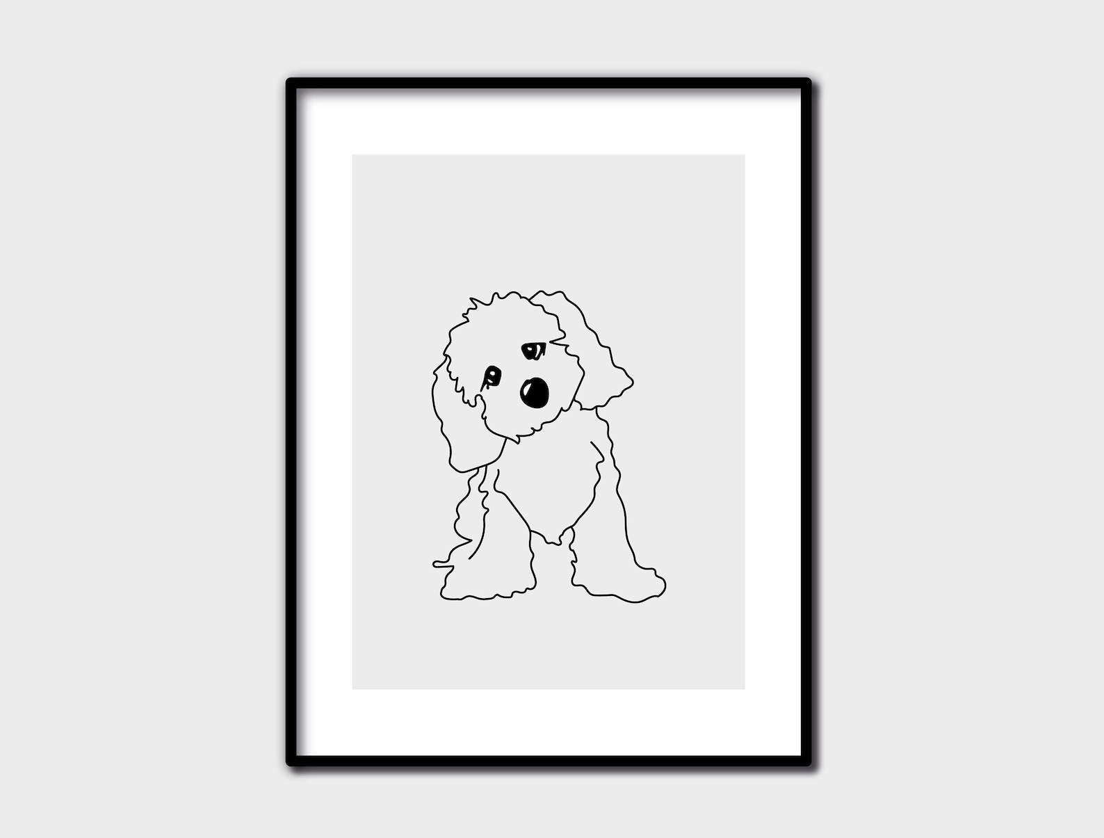 Cavoodle Dog Line Art Drawing Dog Sketch From Photo Line - Etsy