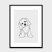 Cavoodle Dog Line Art Drawing, Dog Sketch From Photo, Line Art, Dog ...