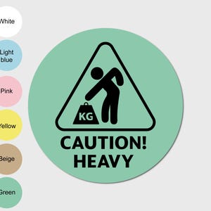 Caution Heavy Sticker, Small Business Label, Supplies, Packaging ...