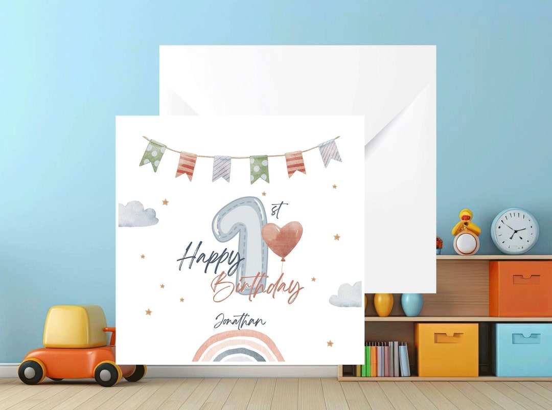 Personalised Baby Boy Birthday Card, Birthday Card Boys, Toddler Custom ...