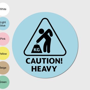 Caution Heavy Sticker, Small Business Label, Supplies, Packaging ...