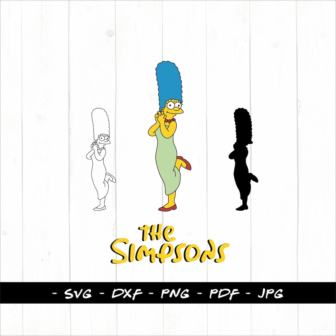 Marge Simpson Layered SVG, Vintage Simpsons Png, Gift Idea, Simpsons T ...