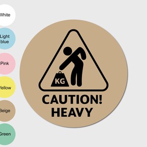 Caution Heavy Sticker, Small Business Label, Supplies, Packaging ...