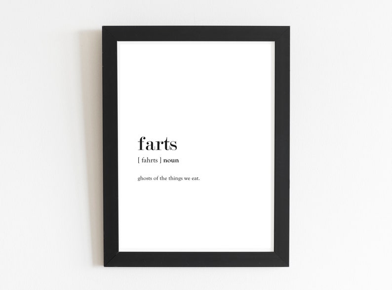Farts Word Definition Poster Print Farts Wall Art Funny | Etsy UK