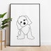 Cavoodle Dog Line Art Drawing, Dog Sketch From Photo, Line Art, Dog ...