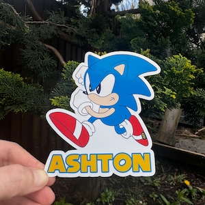 Sonic the Hedgehog Stickers, Personalized Stickers, Name Stickers ...
