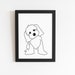 Cavoodle Dog Line Art Drawing, Dog Sketch From Photo, Line Art, Dog ...