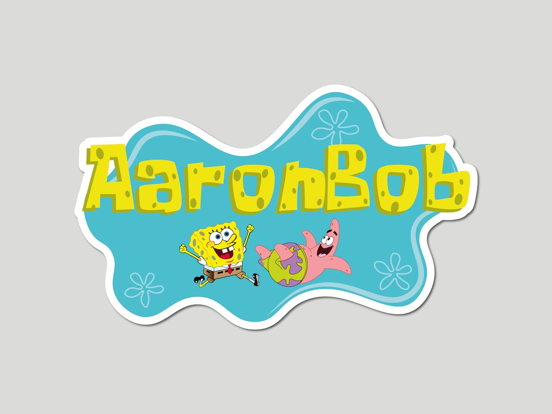 Spongebob Sticker Personalised Spongebob Name Kids Name - Etsy
