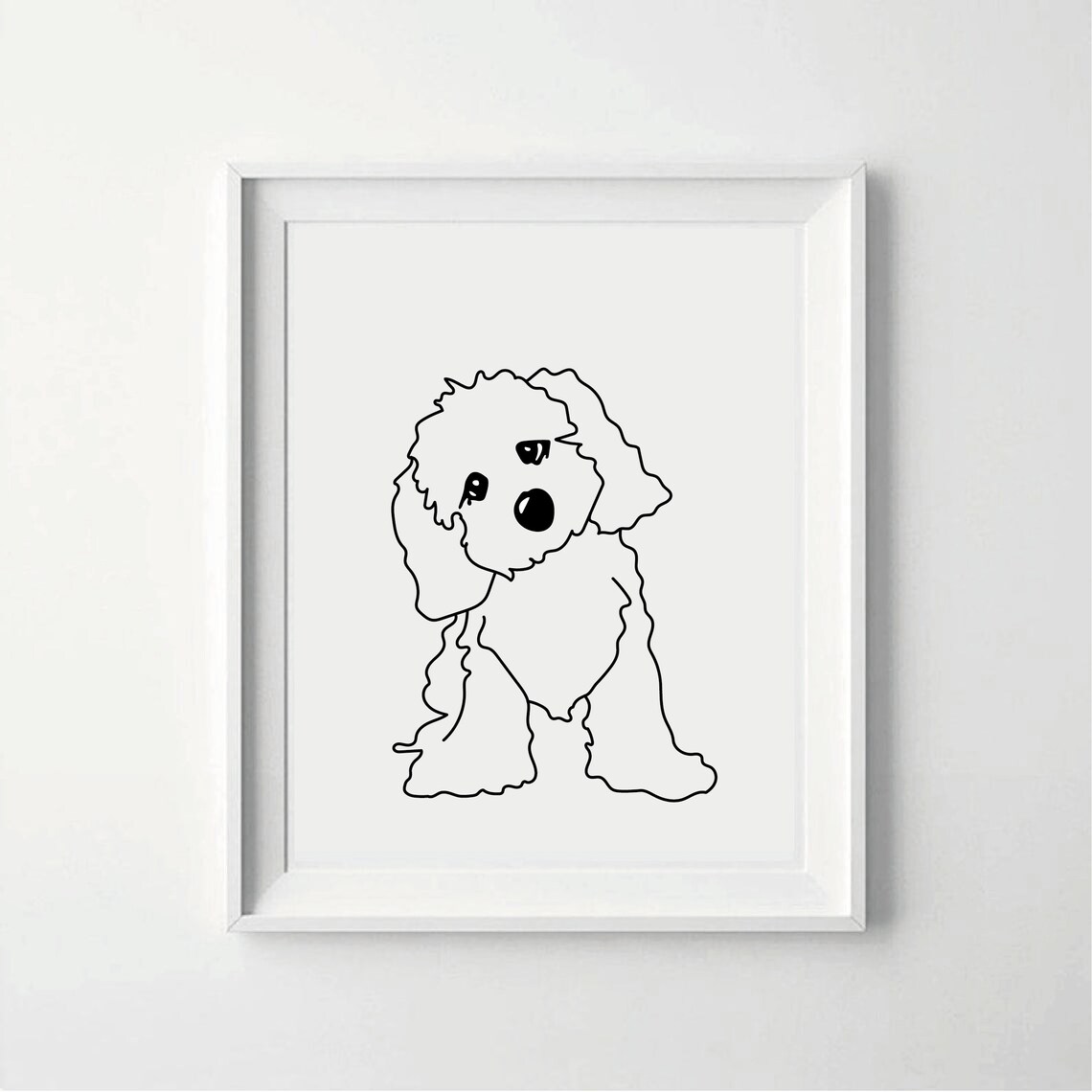 Cavoodle Dog line art drawing Dog Sketch From Photo Line | Etsy