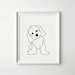 Cavoodle Dog Line Art Drawing, Dog Sketch From Photo, Line Art, Dog ...