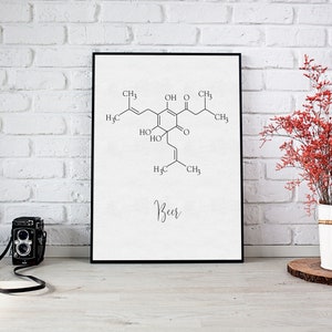 Beer Molecule Print Beer Chemistry Poster Science Art Print Modern ...