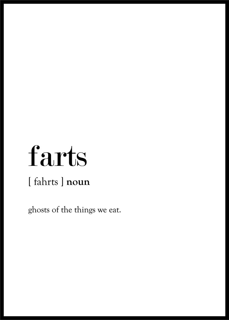 Farts Word Definition Poster Print Farts Wall Art Funny | Etsy UK