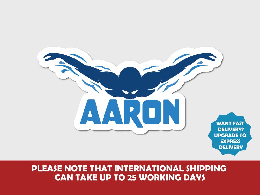 Personalized Swimming Sticker, Water Bottle Sticker, Pool Label, Pool ...