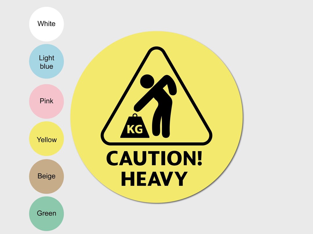 Caution Heavy Sticker, Small Business Label, Supplies, Packaging ...