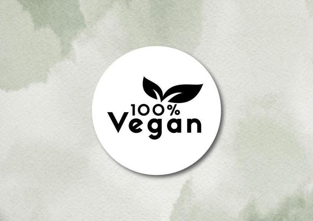 100% Vegan Sticker, Food Label, Bakery Sticker, Small Business Label ...
