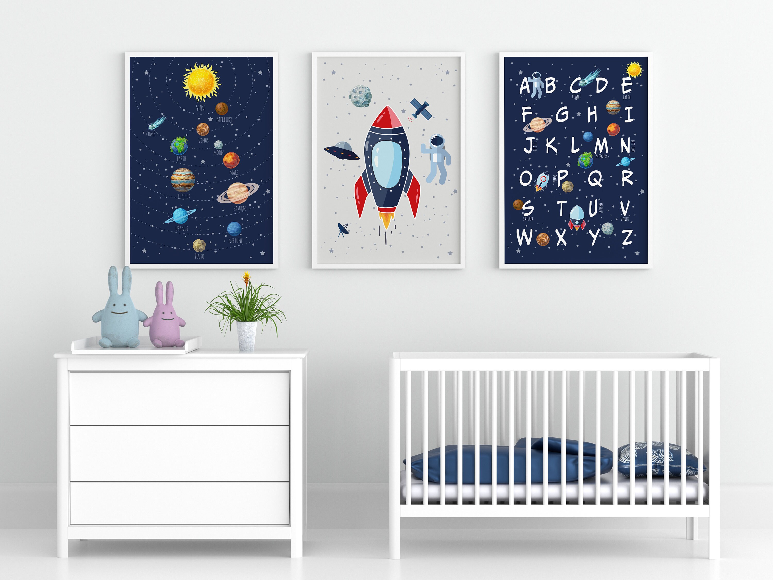 Cosmos Wall Art Set of 3 Prints Universe Poster Kids Letters - Etsy UK