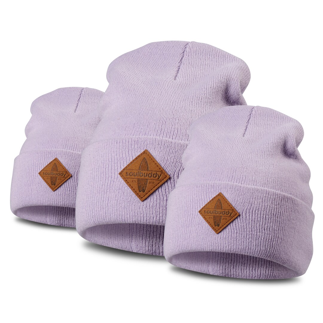 Family Beanie Set Lavender – Parent Child Outfit – Warm Beanies for ...