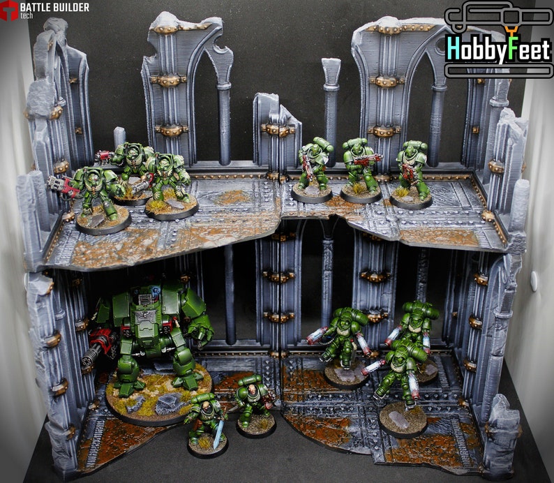 Cathedral Building Ruins Set 3 | 28mm 32mm Terrain Scenery | Txarli BBT ...
