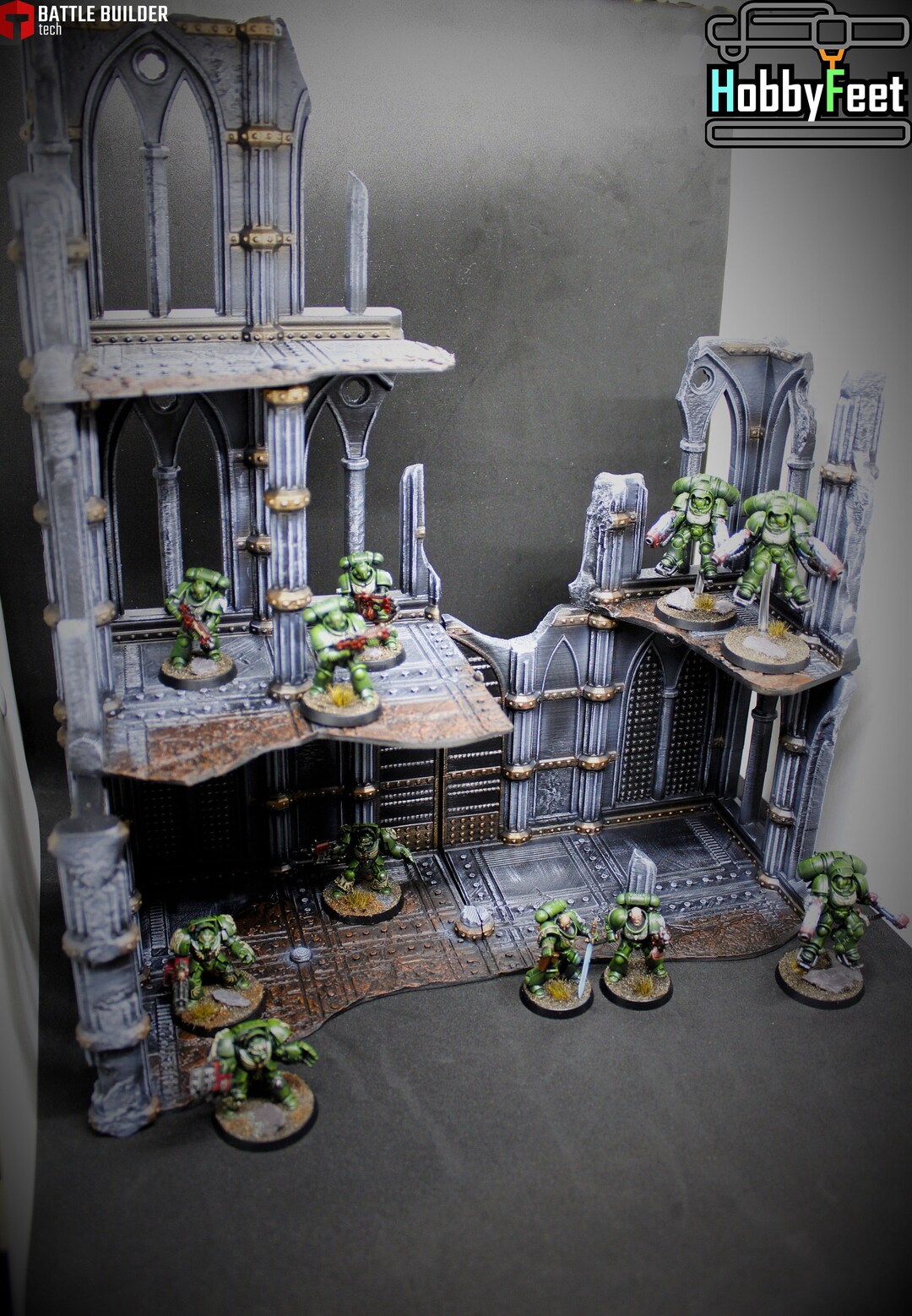 Cathedral Building Ruins Set 1 28mm Terrain Scenery Hammer War Txarli ...