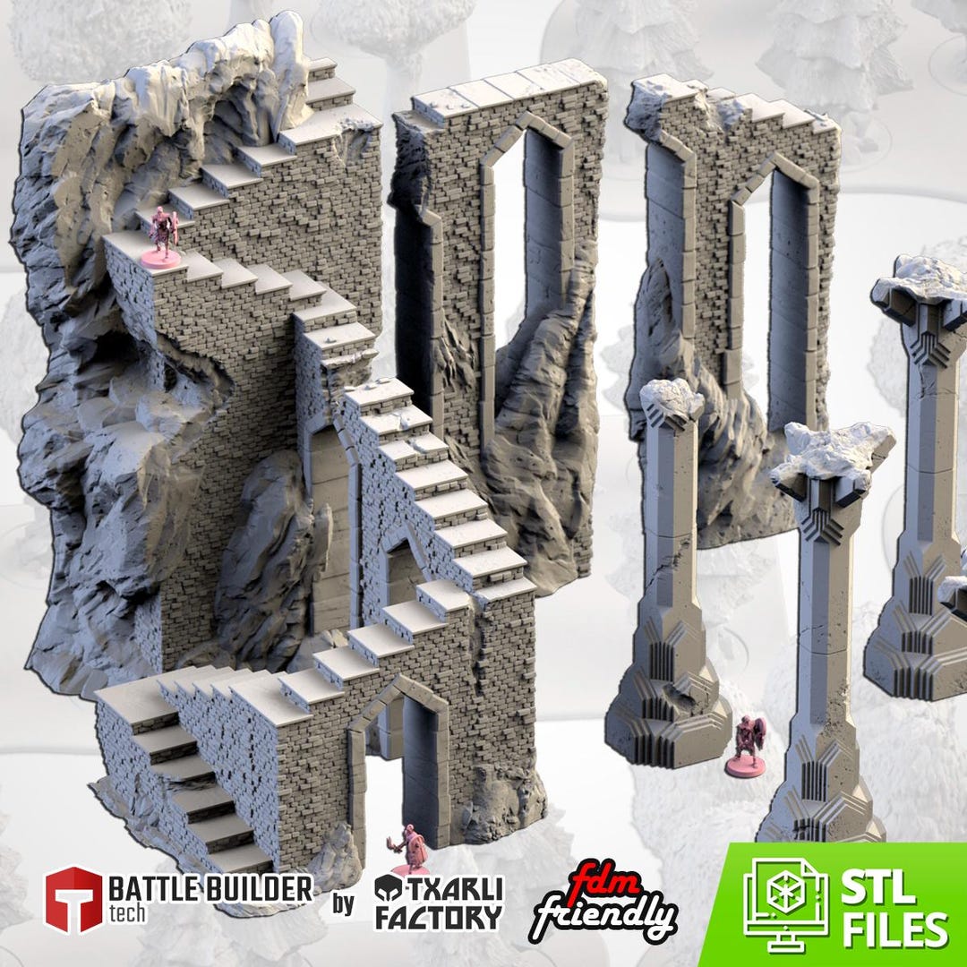 Dwarf Mine LOTR Bridge Pillars Moria Khazad Dhum Set | Terrain Scenery ...