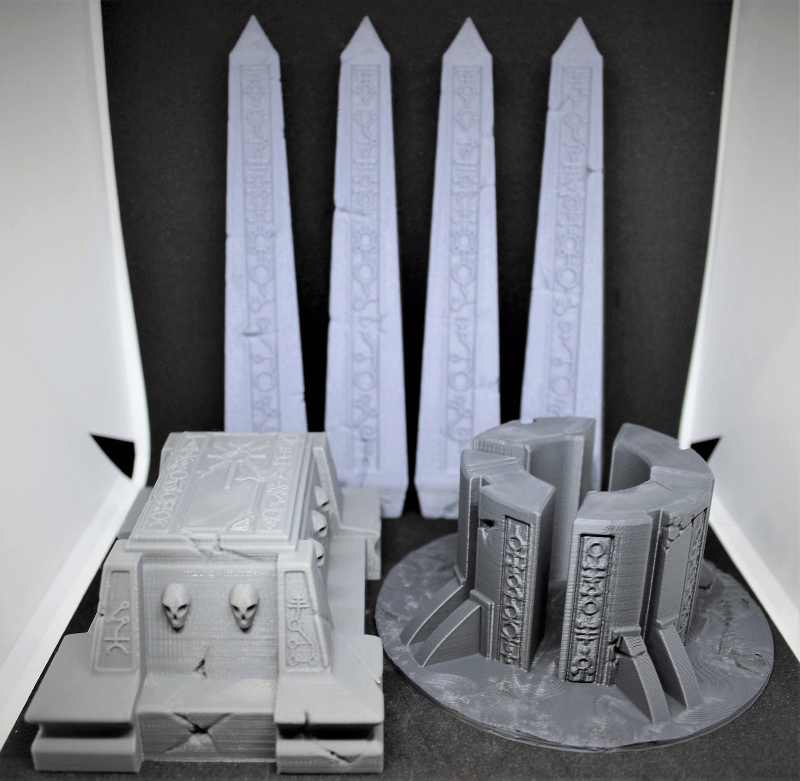 Necro Space Robots Terrain Set - Tomb Crypt Pillars Generator 28mm ...