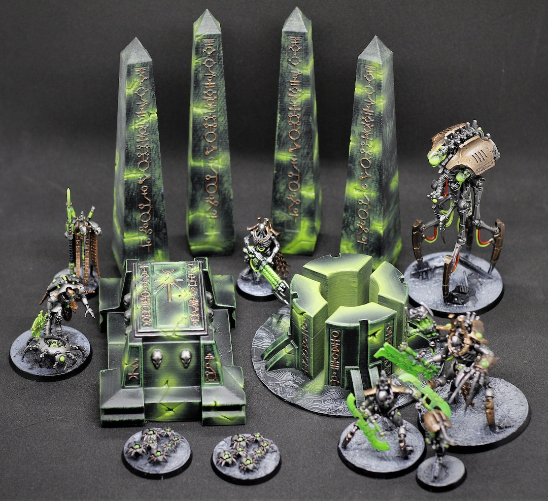 Necro Space Robots Terrain Set - Tomb Crypt Pillars Generator 28mm ...