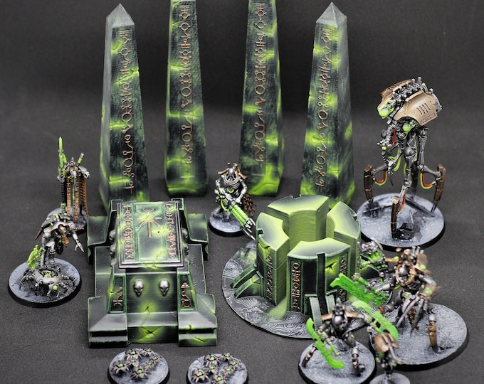Necro Space Robots Terrain Set - Tomb Crypt Pillars Generator 28mm ...