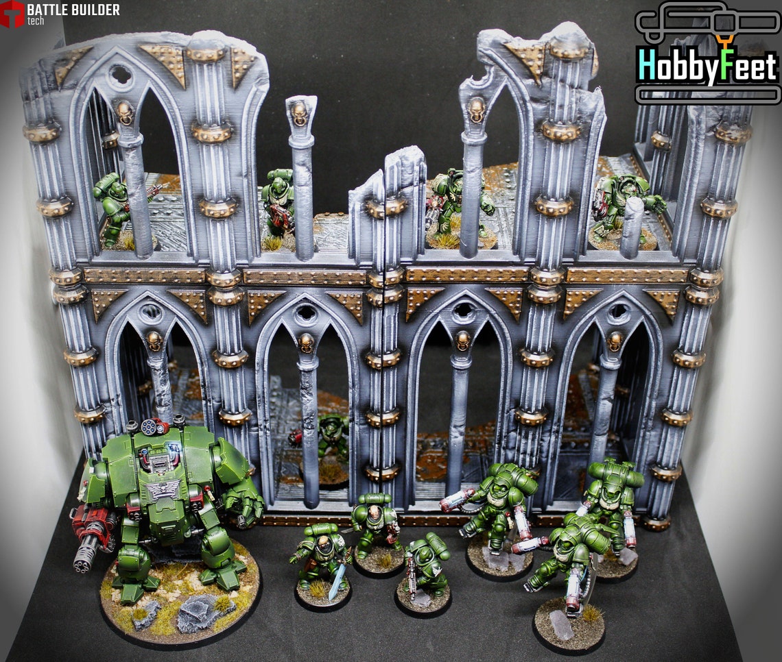 Cathedral Building Ruins Set 3 | 28mm 32mm Terrain Scenery | Txarli BBT ...