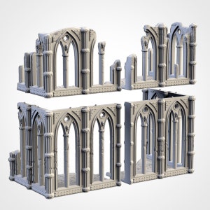 Cathedral Building Ruins Set 3 | 28mm 32mm Terrain Scenery | Txarli BBT ...