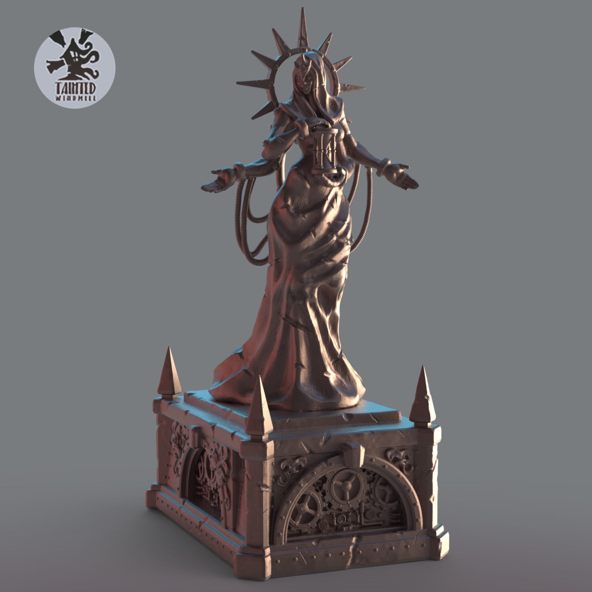 Steam & Steel Omnissiah Priest Statue Industrial Tank Platforms Pipes ...