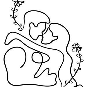 Couple Line Art Digital Print - Etsy